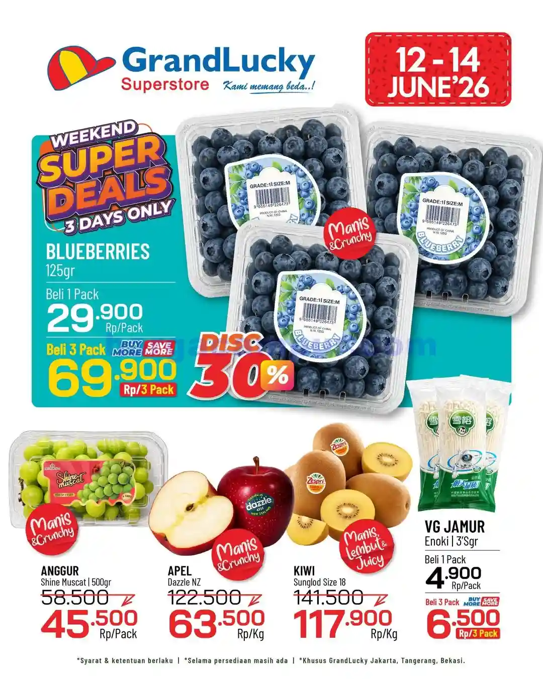 Promo GrandLucky Weekend Super Deals 12 - 14 Juni 2026